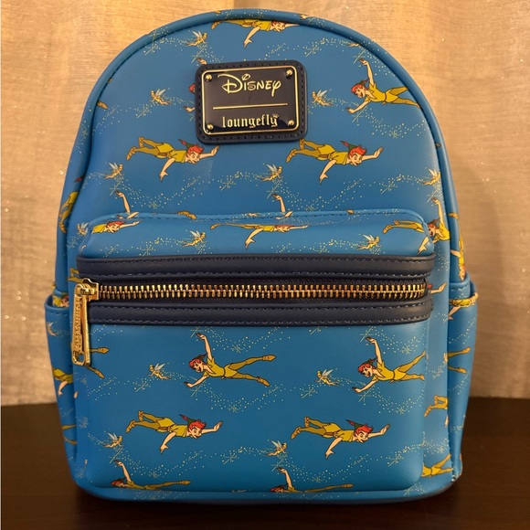Loungefly | Bags | Loungefly Peter Pan Aop Mini Backpack Blue | Poshmark